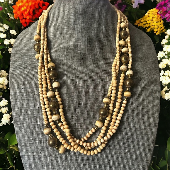 Vintage | Jewelry | Vintage Long Multi Strand Shell Bead Necklace ...